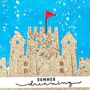 Sand Castle Card / Beach Card / Summer Card / Handmade Card / Ocean ...