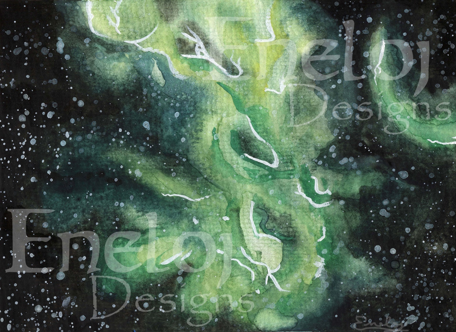 Nebula Watercolor Painting / Original Watercolor Painting / - Etsy