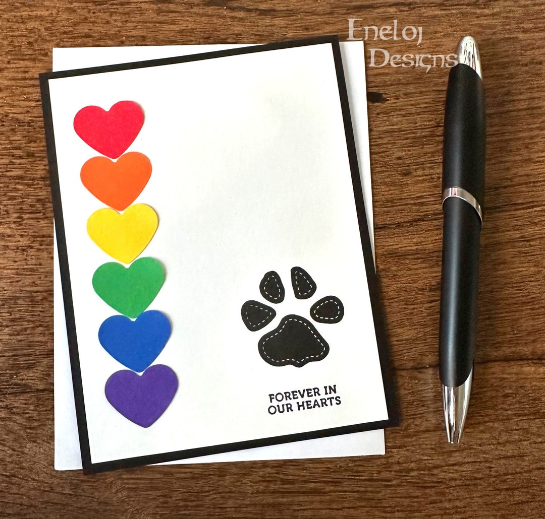 Pet Sympathy Card / Pet Loss Card / Handmade Rainbow Bridge Card / Die ...