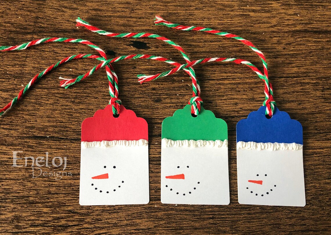 Christmas Gift Tags / Snowman Gift Tags / Handmade Gift Tags | Etsy