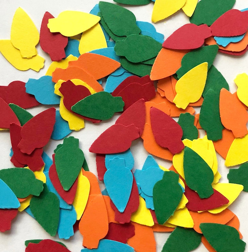 Christmas Light Confetti / Handmade Die Cut Christmas Decor / | Etsy