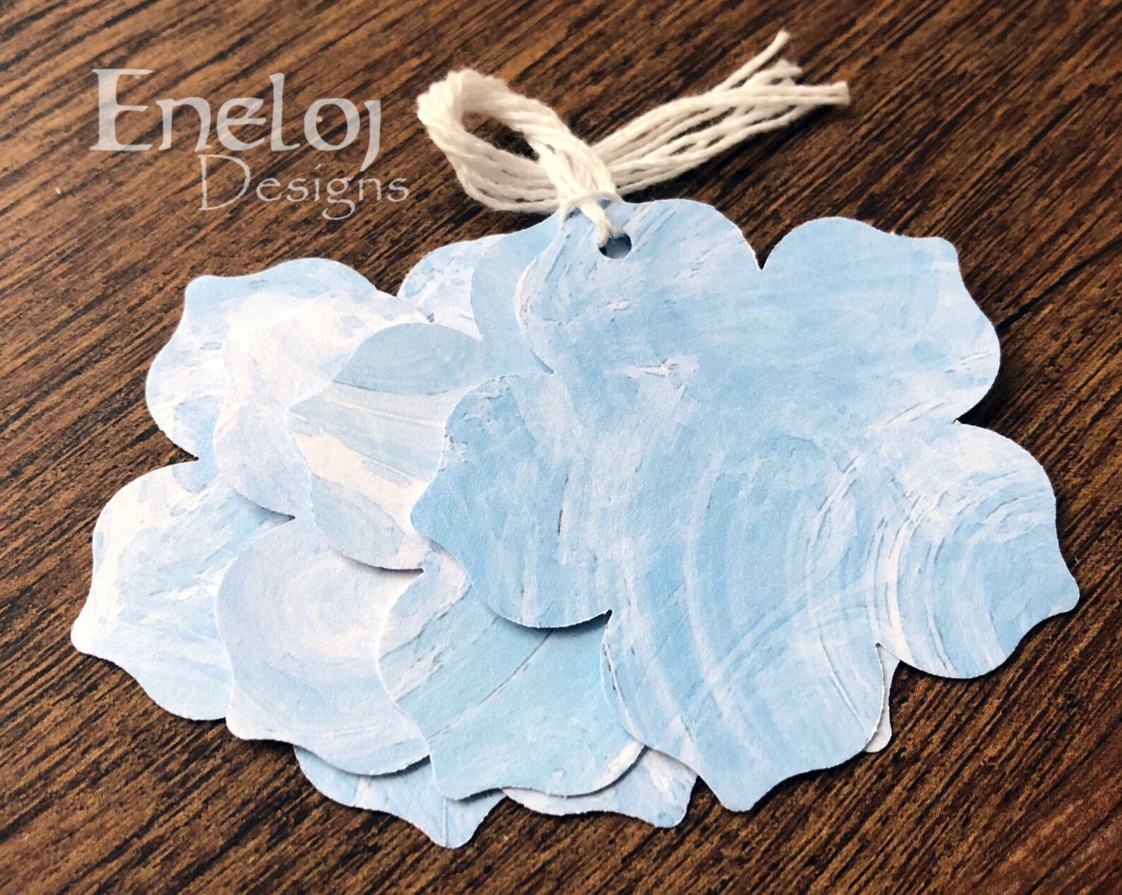 Flower Gift Tags With String / Handmade Wedding Favor Tags / - Etsy