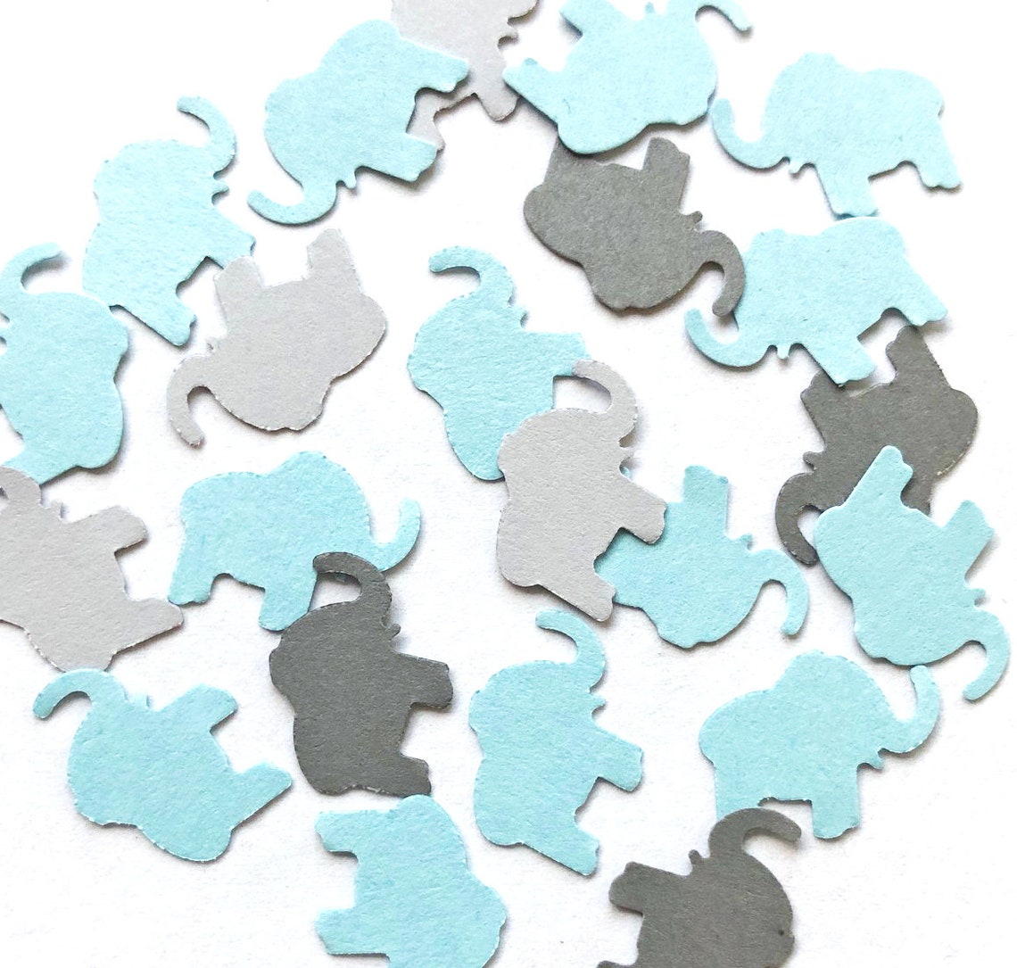 Elephant Confetti / Baby Shower Decor / Baby Boy First Birthday ...