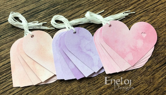 Heart Valentine Gift Tag With String / Handmade Wedding Gift - Etsy
