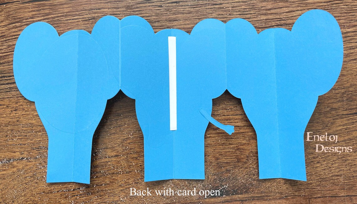 Elephant Birthday Card / Die Cut Fold-out Card / Accordion - Etsy