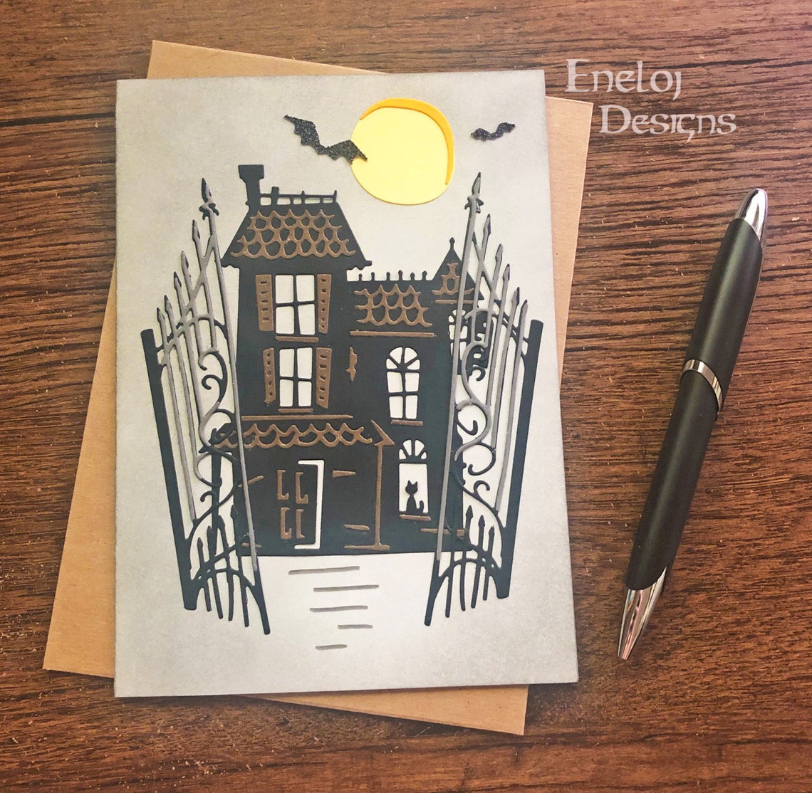 Halloween Card / Haunted House Card / Die Cut Spooky Halloween | Etsy