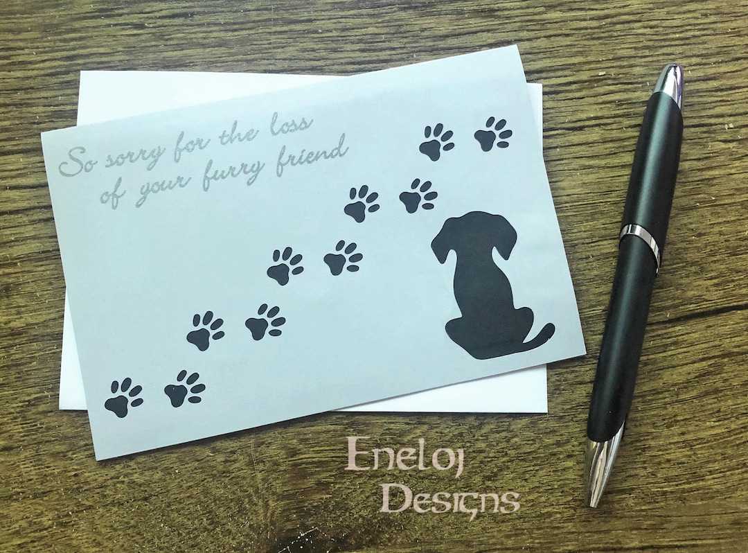 Pet Loss Card / Handmade Rainbow Bridge Card / Die Cut Animal Loss Card ...