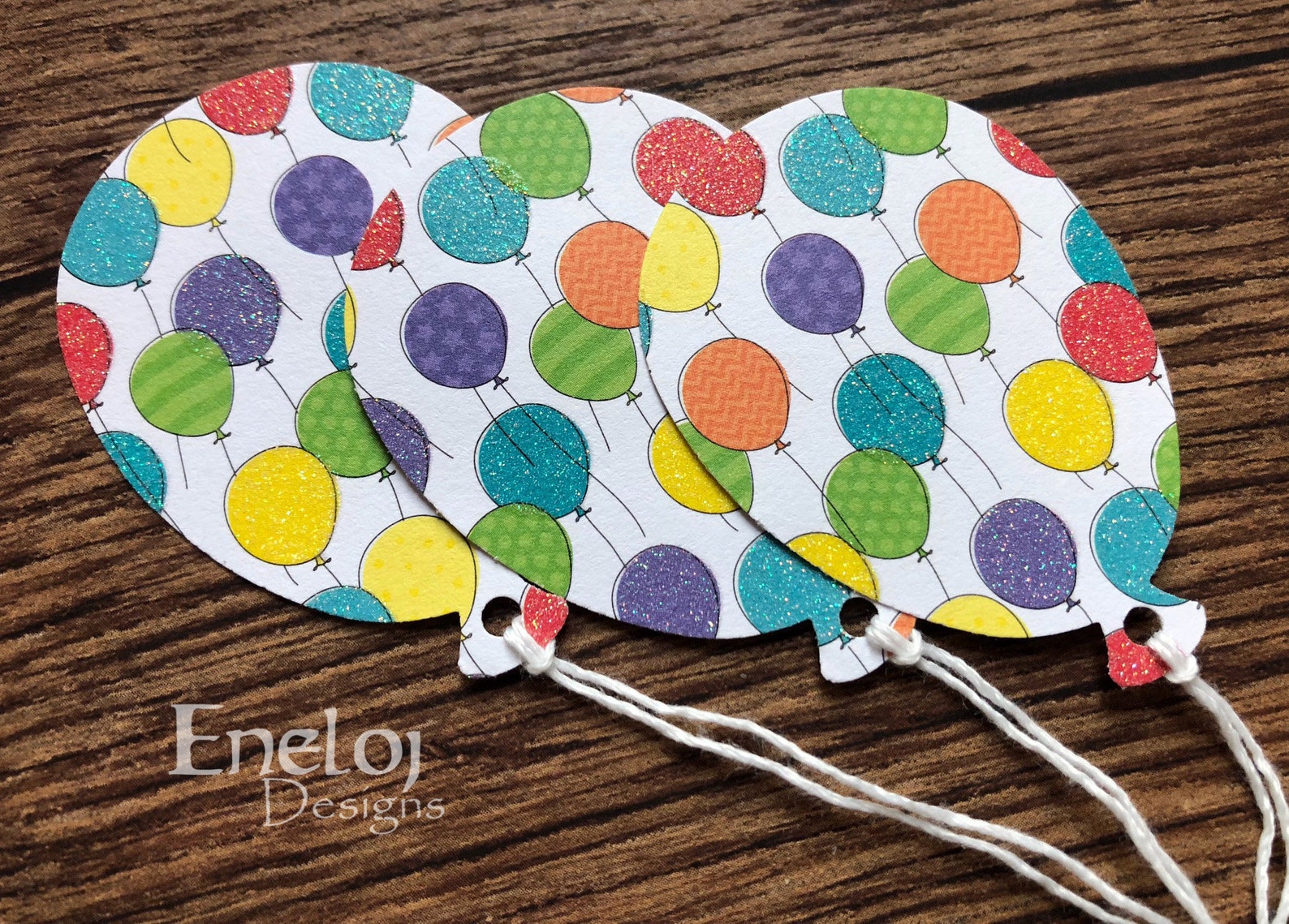 Balloon Gift Tag / Birthday Gift Tags With String / Die Cut - Etsy