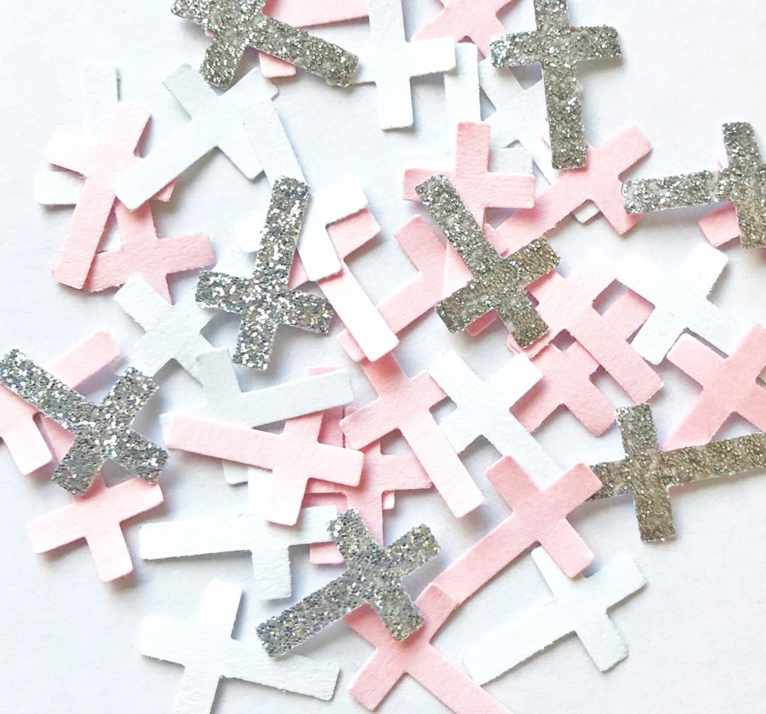 Girl Baptismal Crosses Confetti / Little Girl Christening / Baby Shower ...