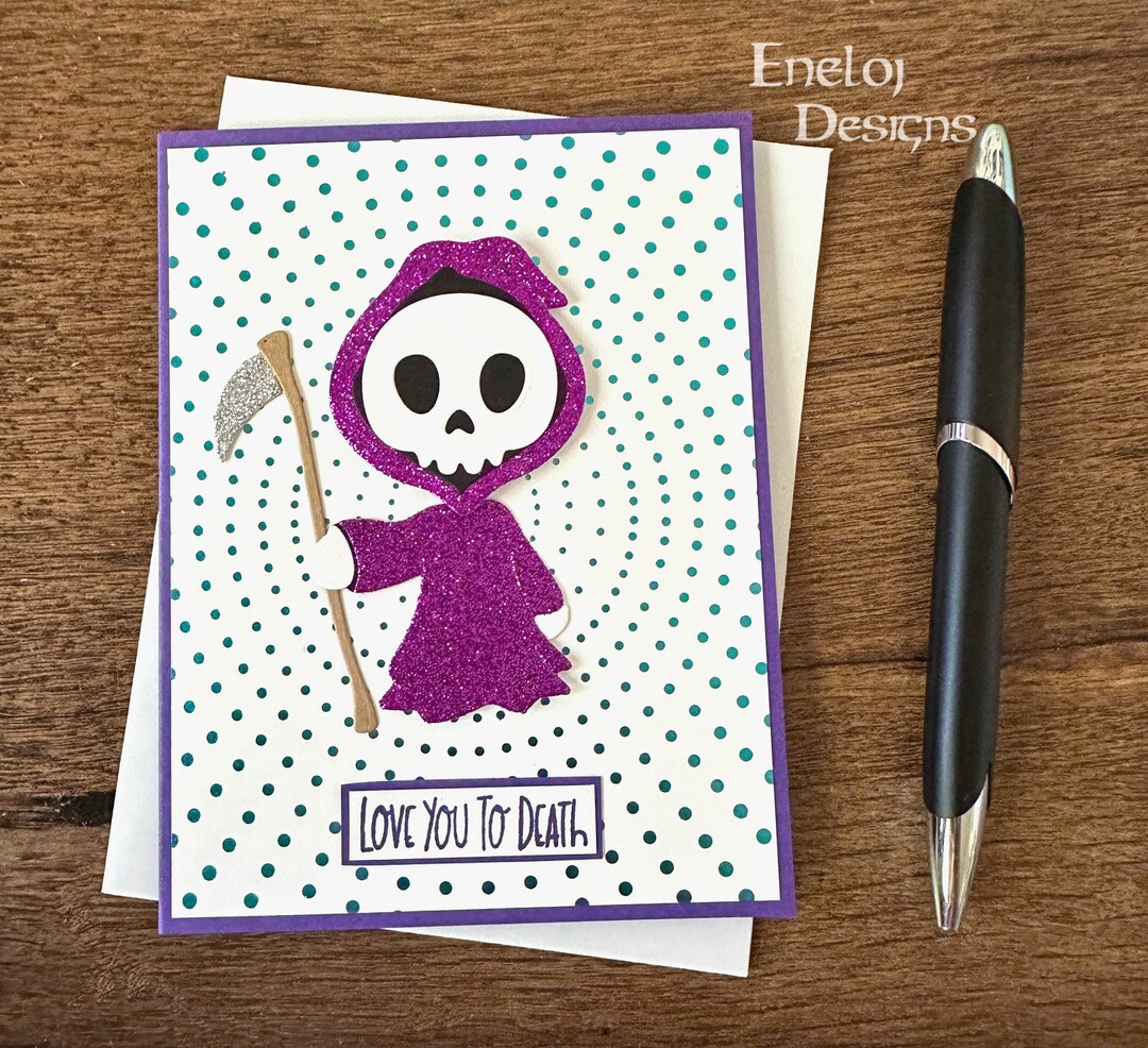 Halloween Card / Grim Reaper Card / Dancing Ghoul Card / October 31 ...