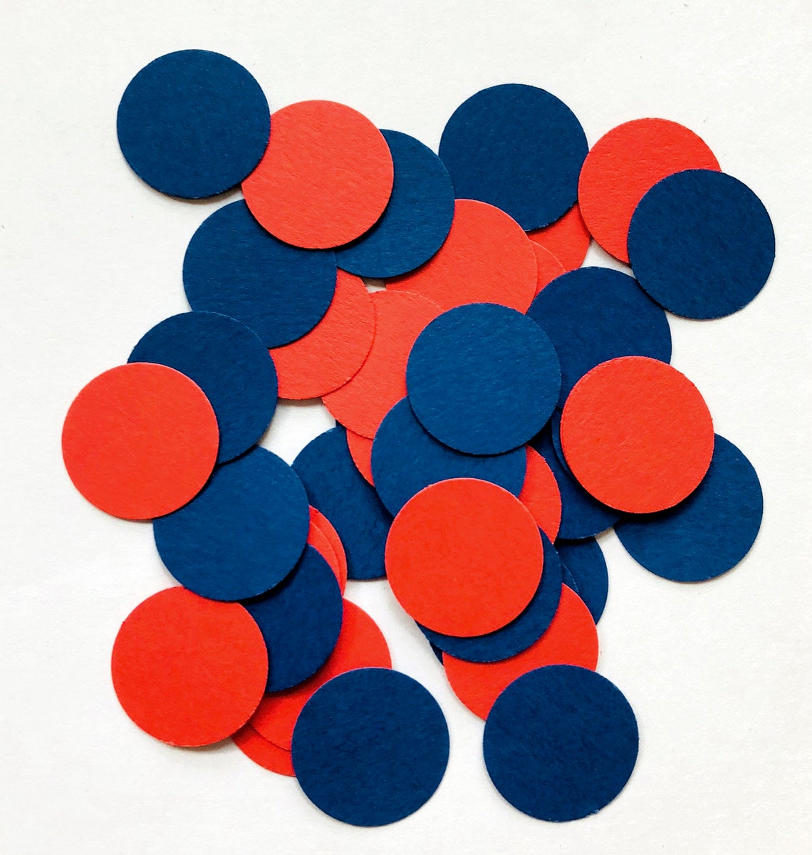 Blue & Red Circles Confetti / Round Football Party Confetti / - Etsy