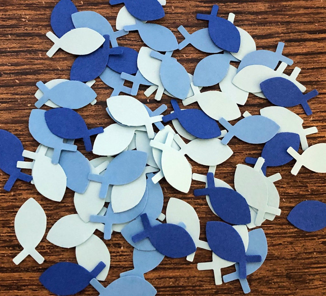 Fish Confetti / Birthday Party Table Decor / Beach Theme - Etsy