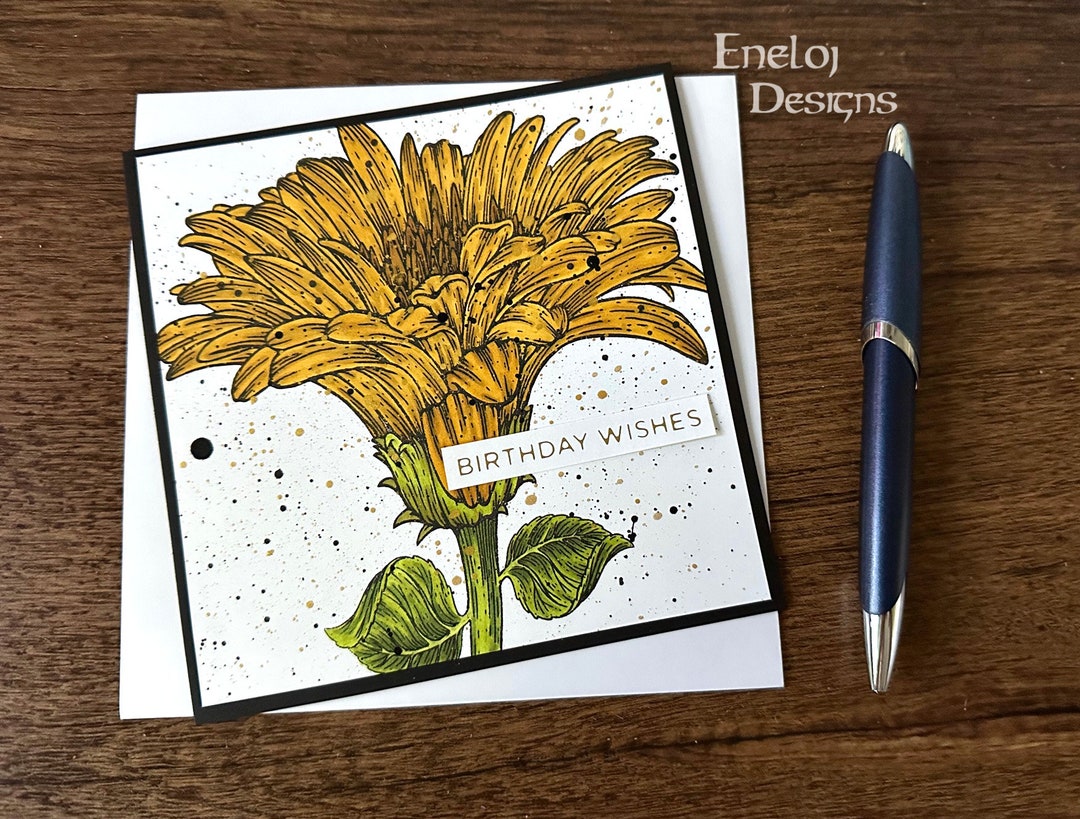 Flower Birthday Card / Happy Birthday Card / Flower Card / Greeting ...