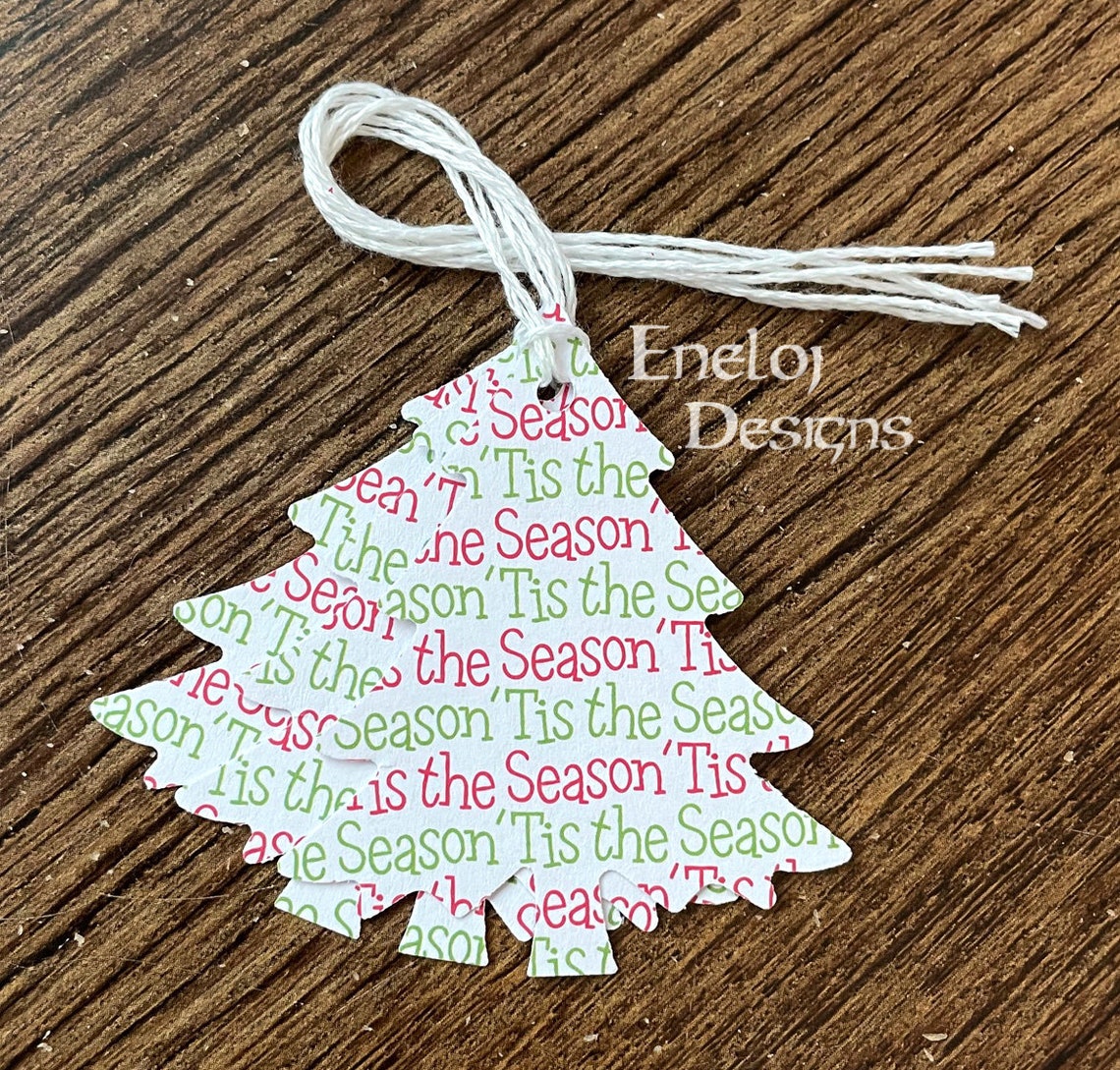 Christmas Tree Gift Tags / Christmas Die Cut Gift Tags With String ...