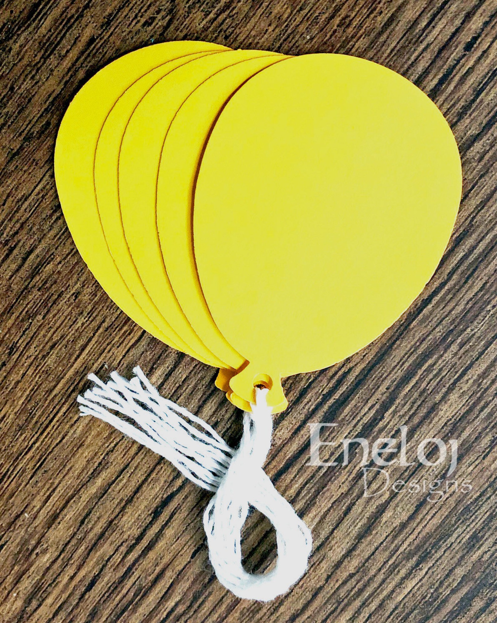 Neon Balloon Gift Tags With String / Handmade Die Cut Birthday - Etsy
