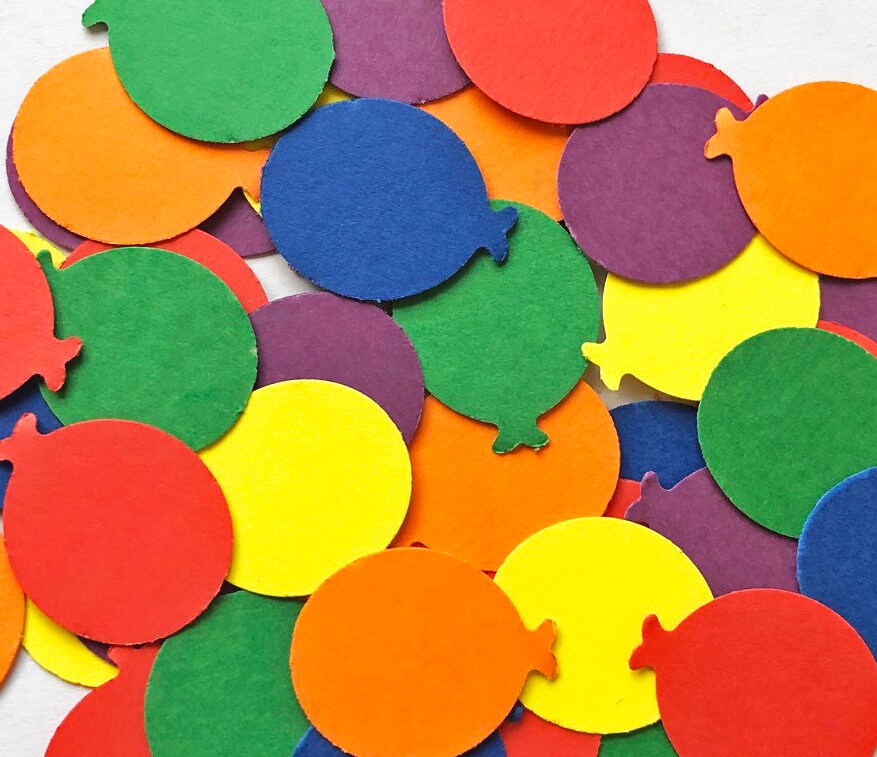 Balloon Confetti / Primary Color Decor / Child Rainbow | Etsy