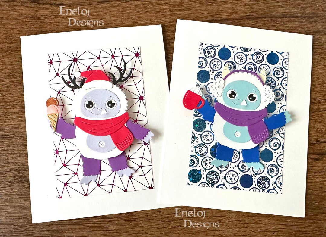Dancing Yeti Card / Yeti Christmas Cards / Winter Stationery / Handmade ...
