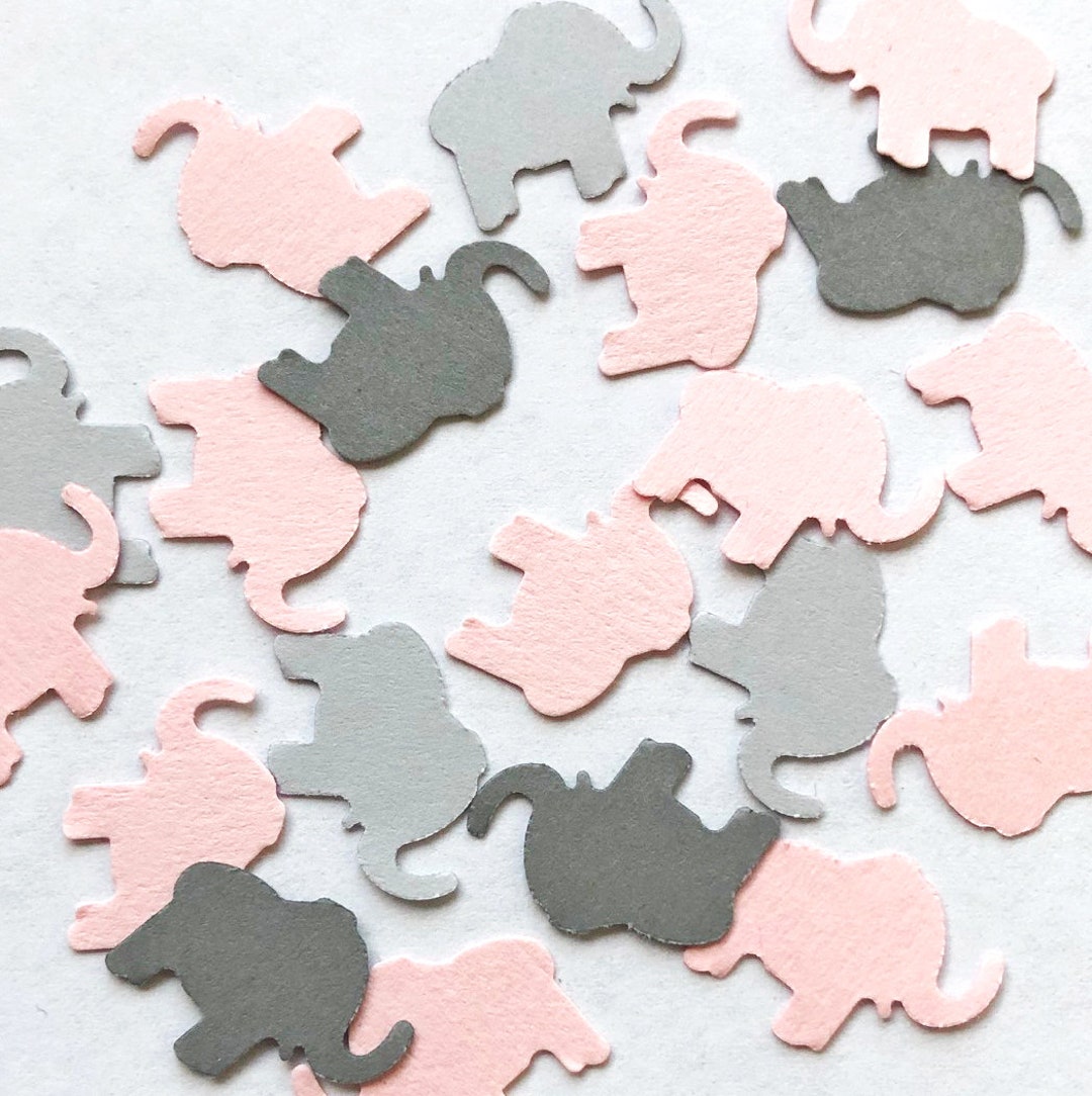 Elephant Confetti / Baby Shower Decor / Baby Girl First Birthday ...