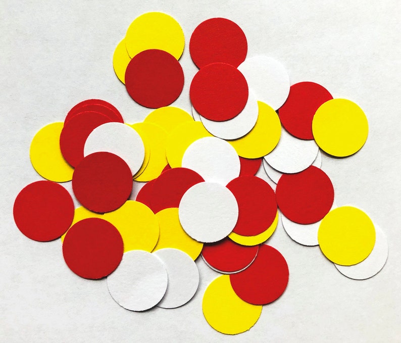 Red & Yellow Circles Confetti / Round Football Party Confetti / Sports ...