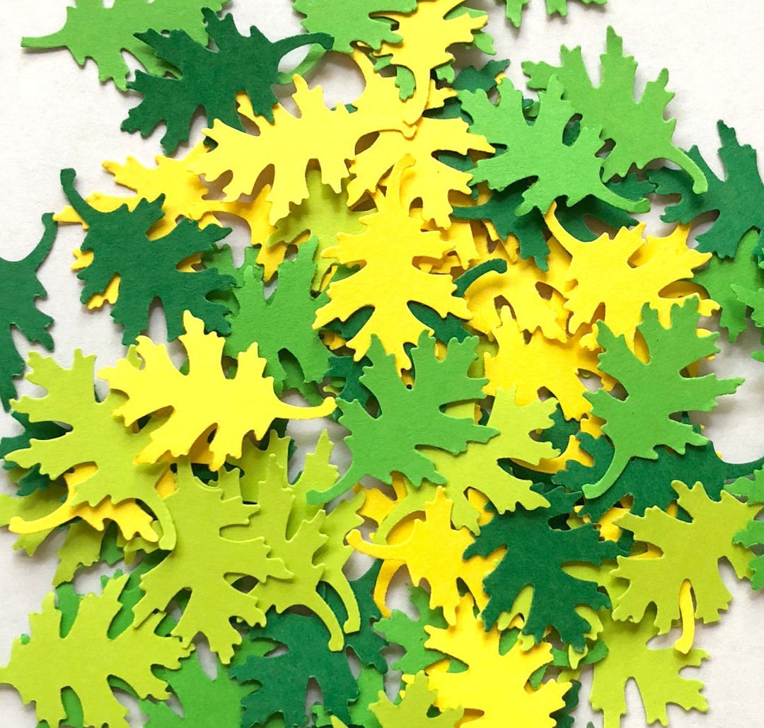 Oak Leaf Confetti / Spring Wedding Decor / Handmade Die Cut Leaves ...