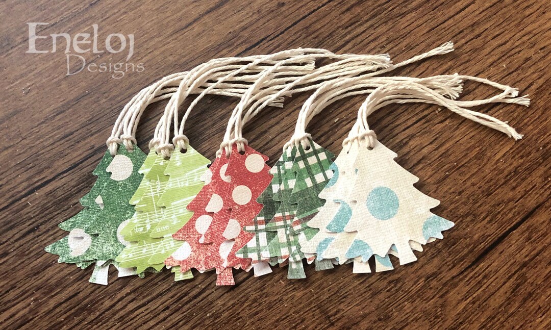 Christmas Tree Gift Tags / Handmade Holiday Tree Gift Tags With String ...