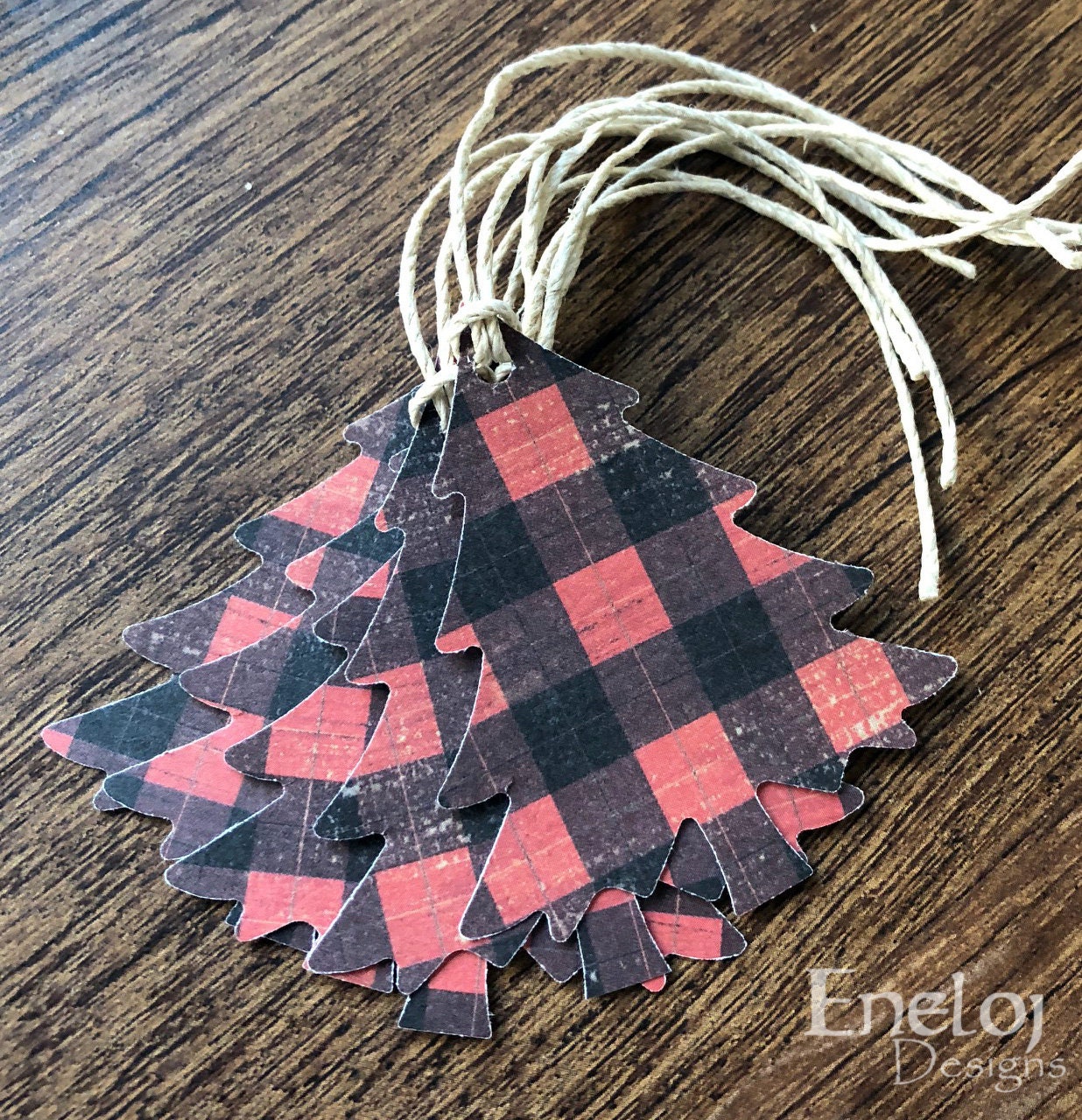 Christmas Tree Gift Tags / Die Cut Christmas Gift Tags With String ...