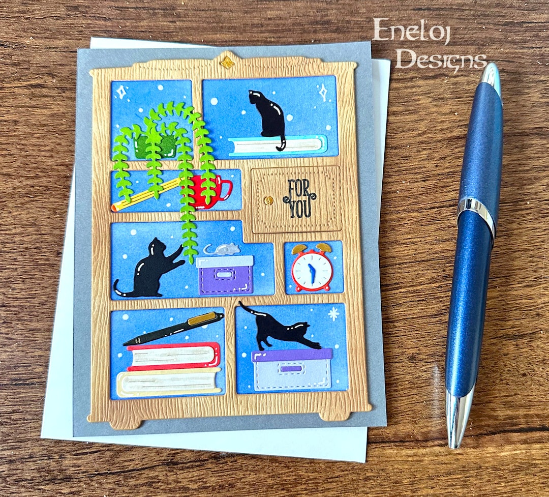 Cat Birthday Card / Book Lover Birthday / Make a Wish / Birthday Party ...