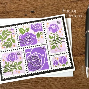 Friend Card / Happy Birthday Card / Postage Stamps Card / Handmade Card ...