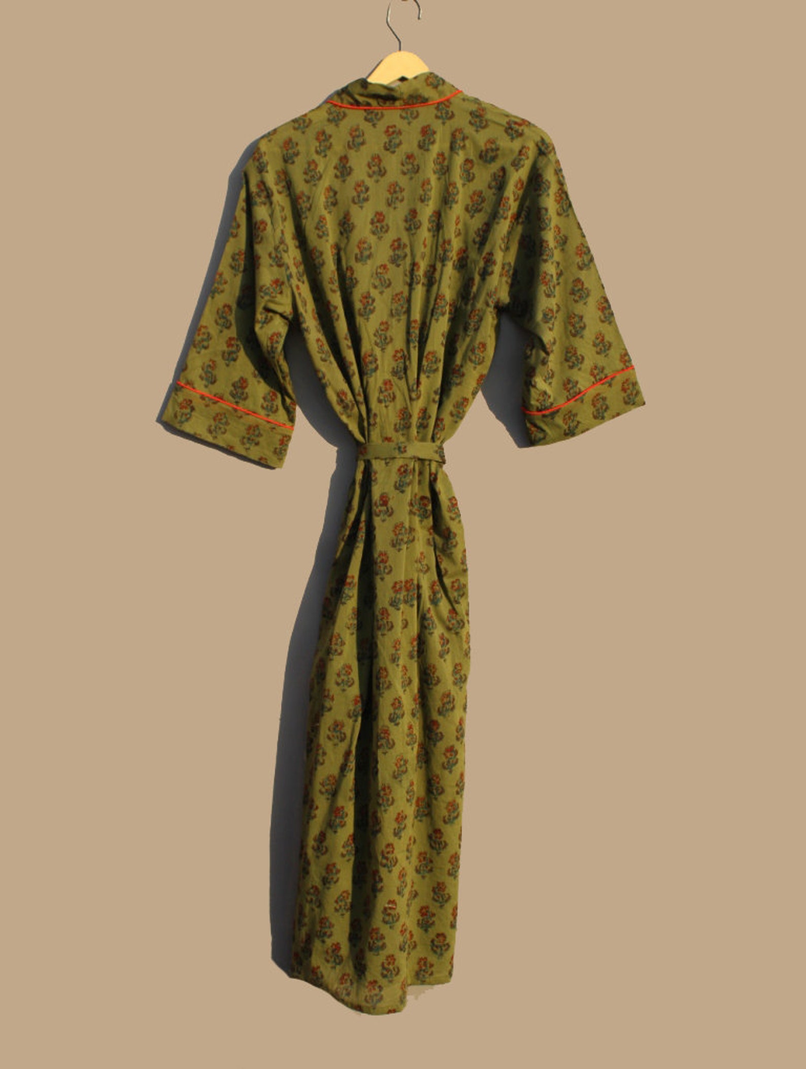Block Printed Cotton Kimono, Cotton Robes, Kimono Dress, Beautiful ...