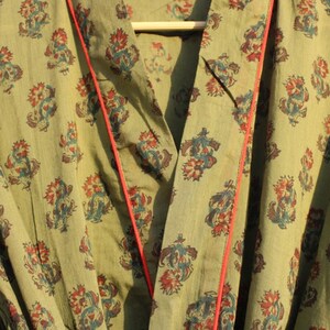 Block Printed Cotton Kimono, Cotton Robes, Kimono Dress, Beautiful ...