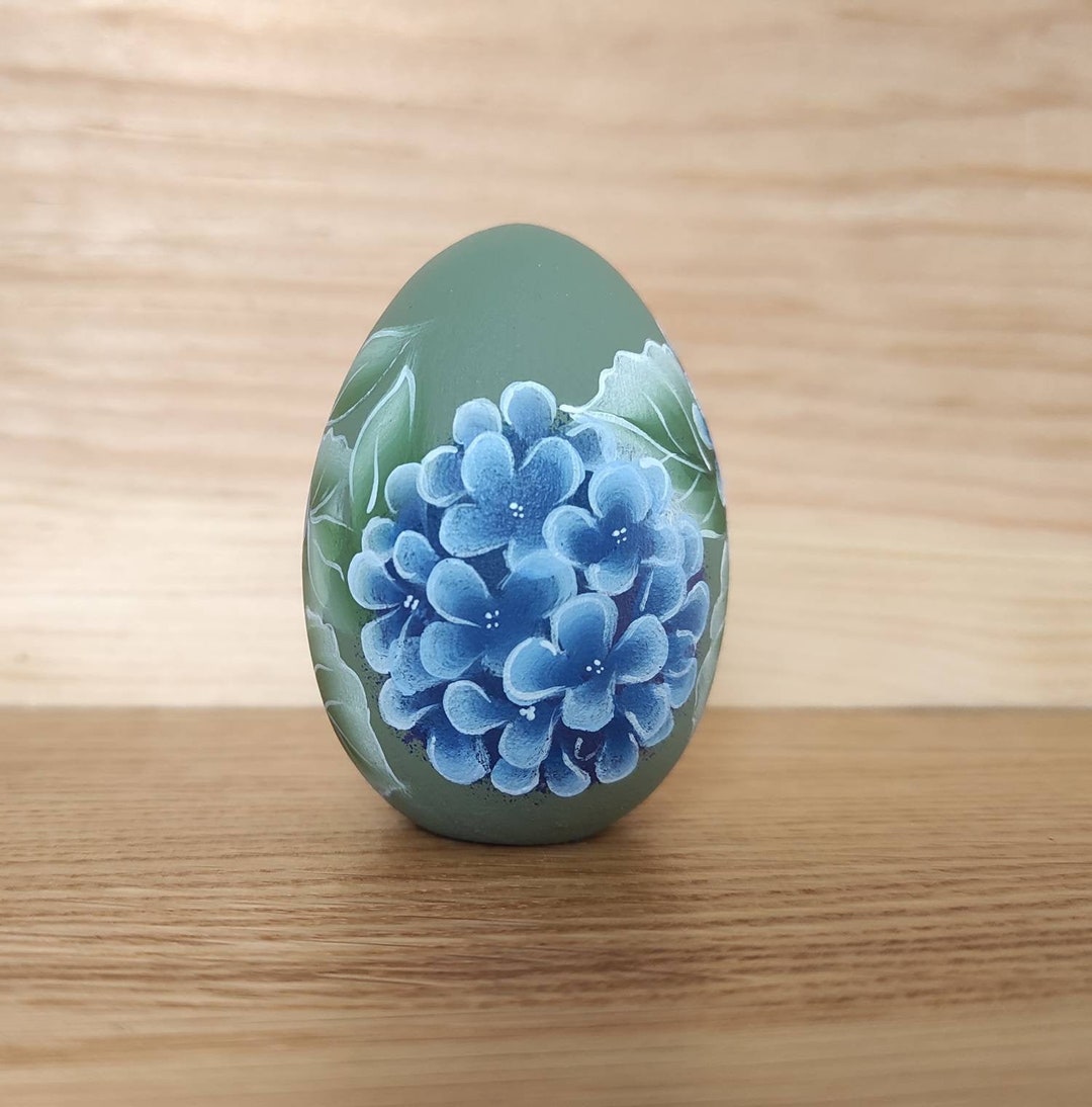 Easter Egg With Hydrangeas 2.5 In Hydrangea Flowers Wooden - Etsy