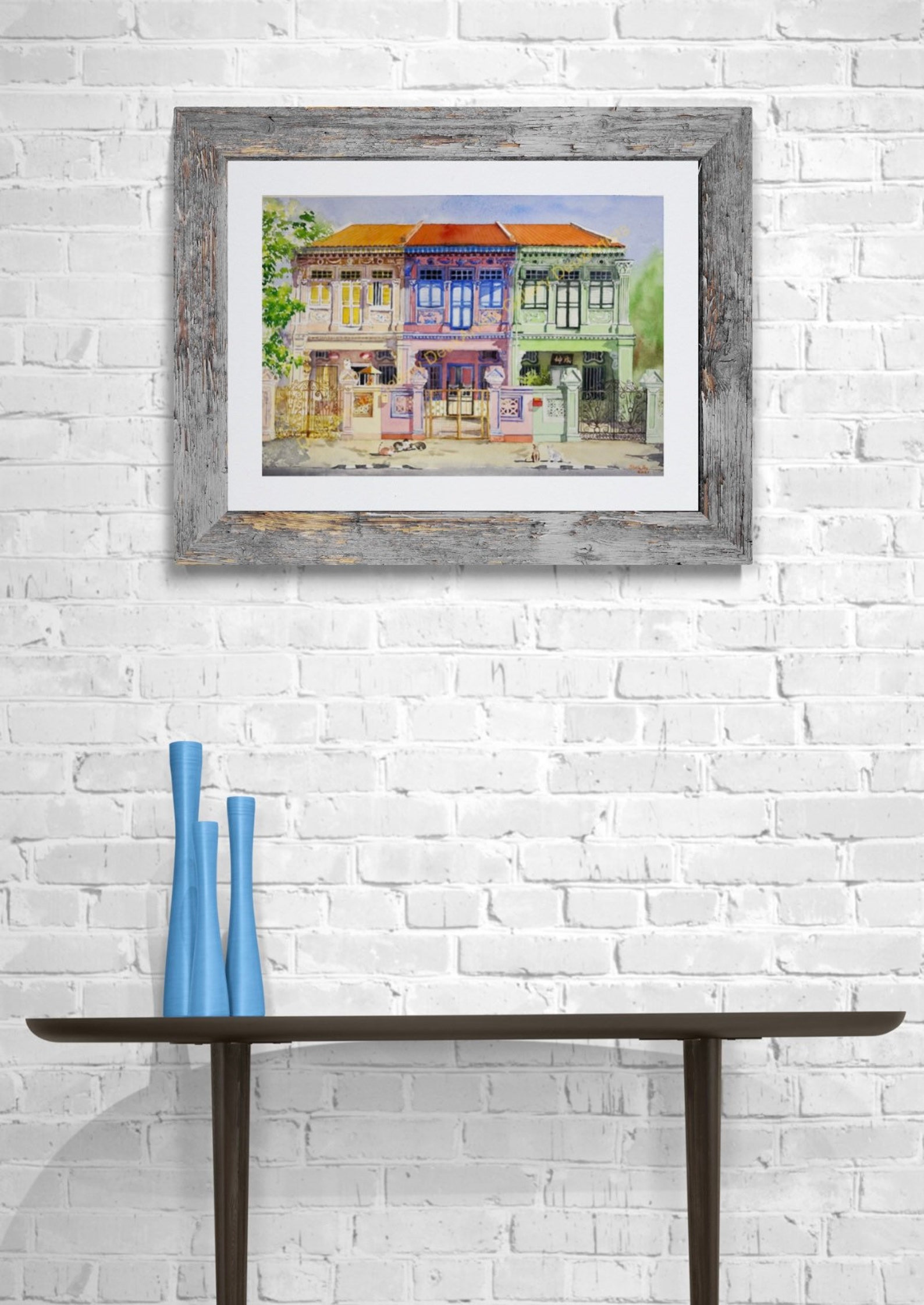 Peranakan Houses in Singapore. Watercolour Print Joo Chiat - Etsy