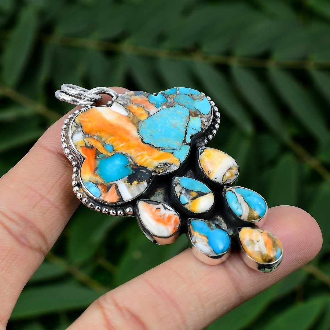 Cloud Turquoise Pendant Spiny Oyster Turquoise Multi Colored Turquoise ...