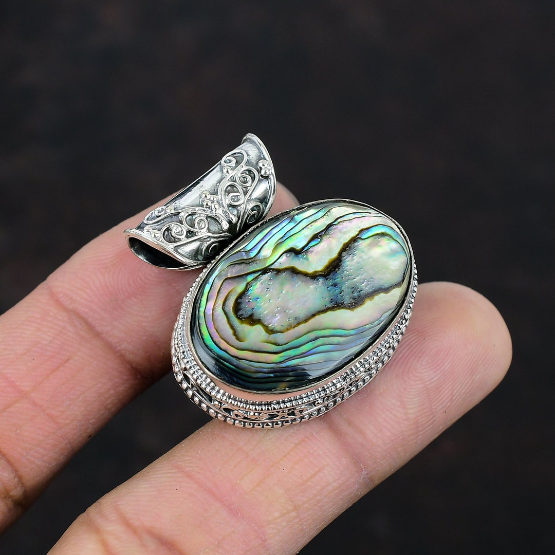 Abalone Shell Gemstone Pendant Vintage Style Designer Pendant 925 ...