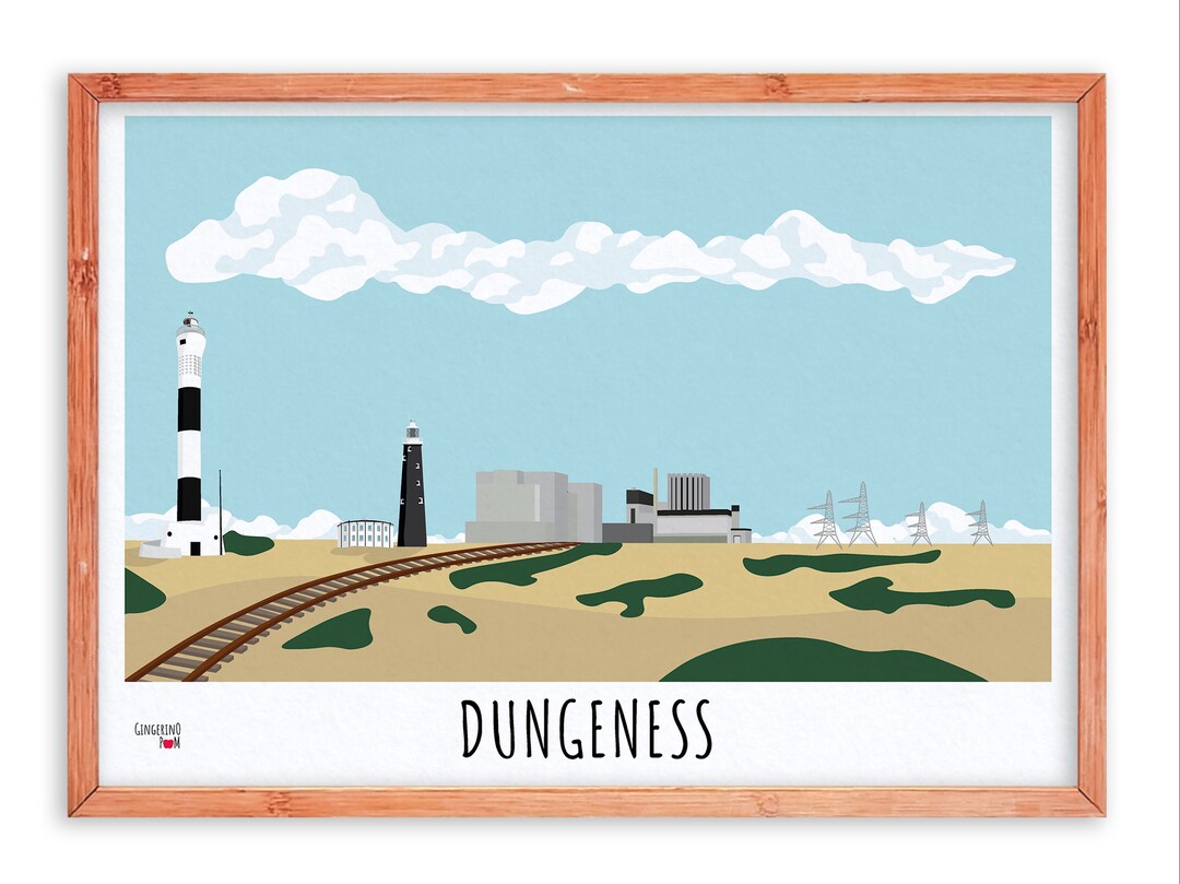 Dungeness Skyline Vintage Retro Travel Poster Print A0, A1, A2, A3, A4 ...