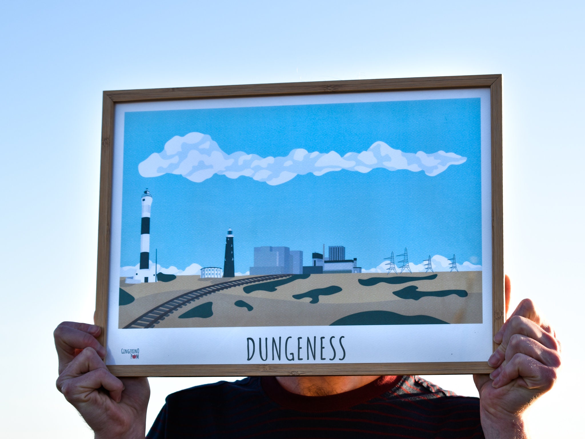Dungeness Skyline Vintage Retro Travel Poster Print A0, A1, A2, A3, A4 ...