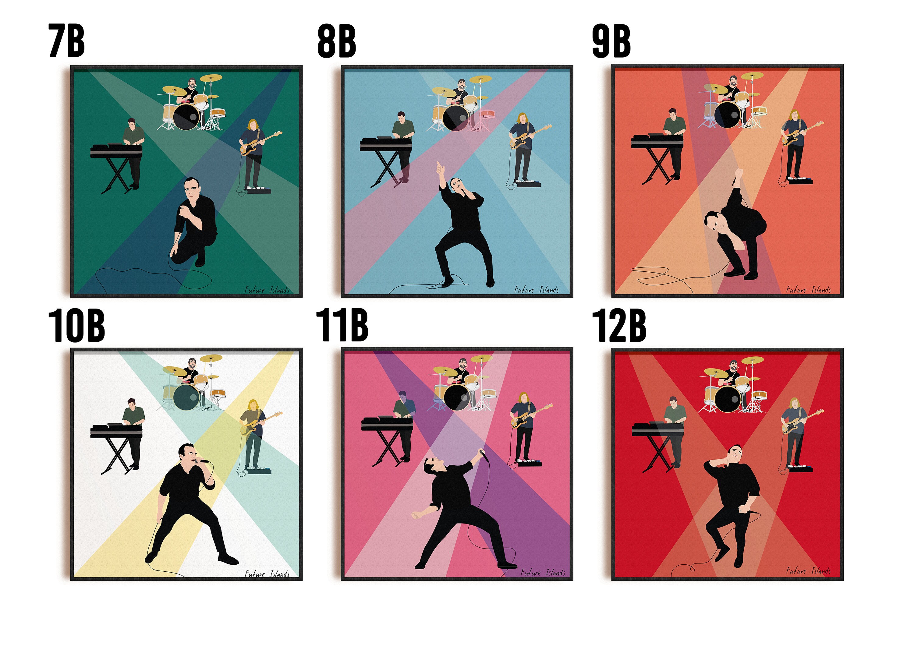 Future Islands Posters - Sam Herring - Dancing - Square Prints - Music ...