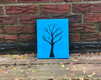 Black tree painting | Etsy