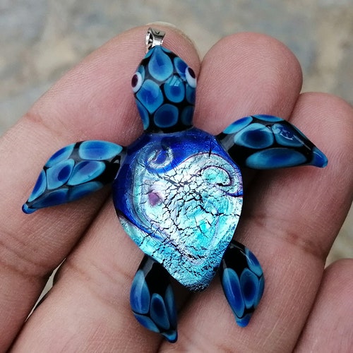 Glass Sea Turtle Hand Blown Glass Sea Turtle Glass Sea Etsy