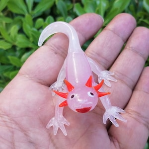 Glass Axolotl Figurine, Murano Glass Axolotl, Axolotl Ornament, Glass ...