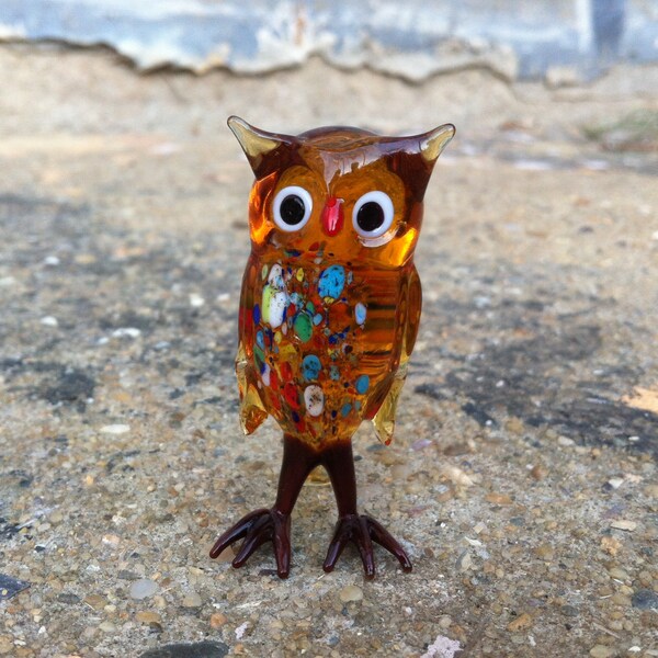 Glass Owl - Etsy
