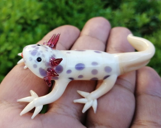 Glass Axolotl Figurine, Murano Glass Axolotl, Axolotl Ornament, Glass ...