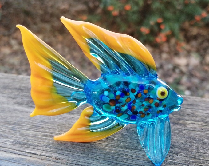 Glass Fish, Hand Blown Fish Figurine, Fish Ornament, Art Glass Fish ...