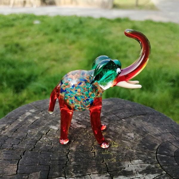 Glass Elephant - Etsy