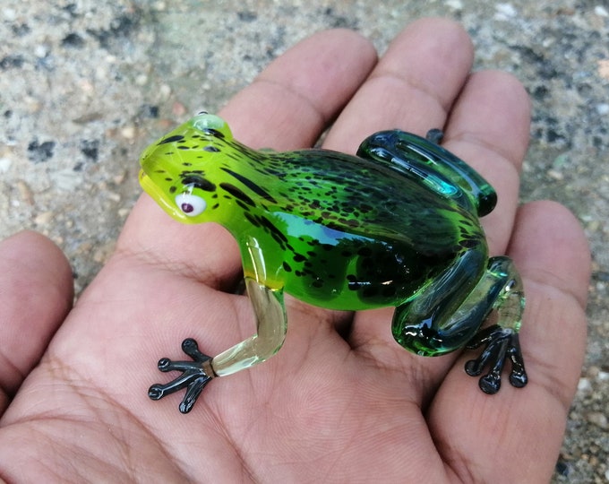 Glass Frog Hand Blown Glass Frog Figurine Frog Ornament - Etsy