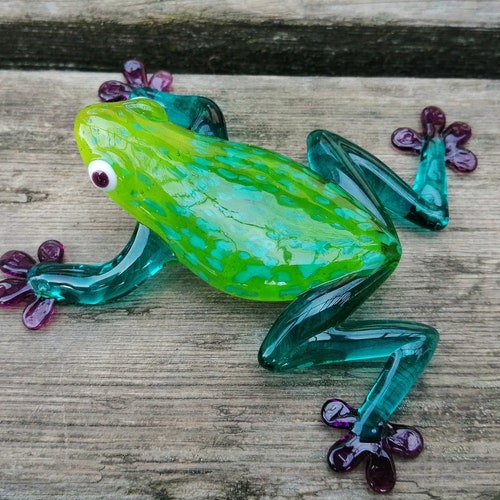 Glass Frog Hand Blown Glass Frog Figurine Frog Ornament - Etsy