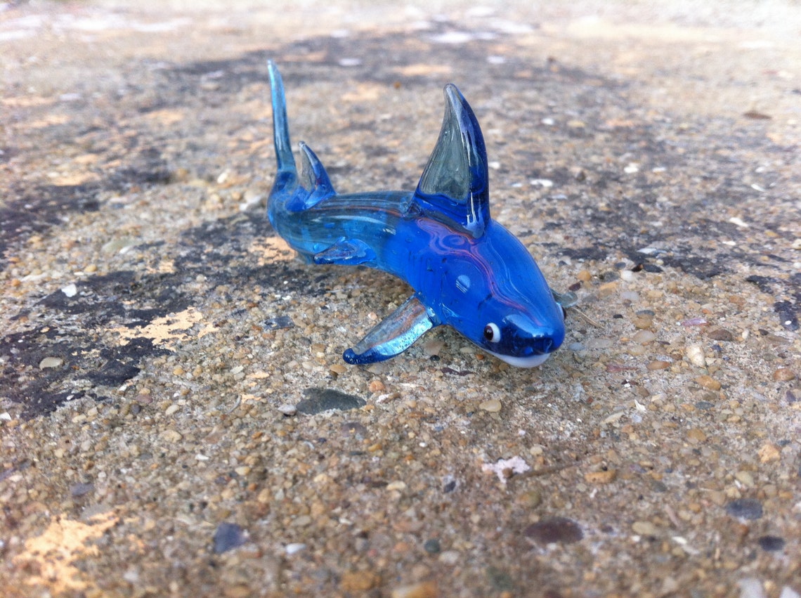 Glass Shark Figurine Blown Glass Shark Miniature Shark - Etsy