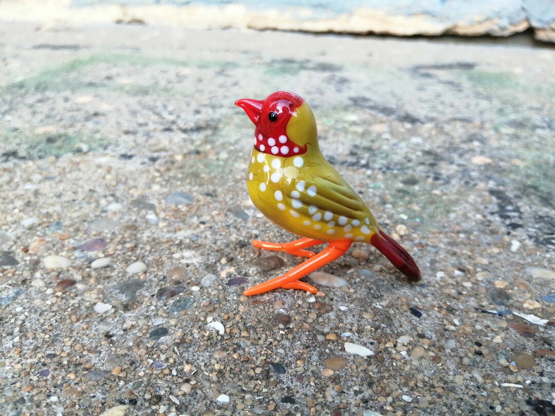 Glass Bird, Hand Blown Glass Bird Figurine, Glass Bird Ornament, Art ...