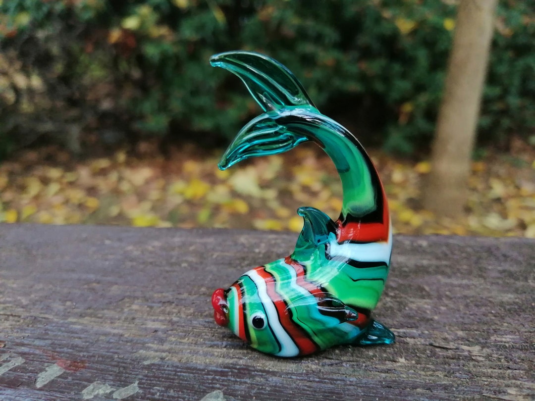 Glass Fish, Hand Blown Fish Figurine, Fish Ornament, Art Glass Fish ...