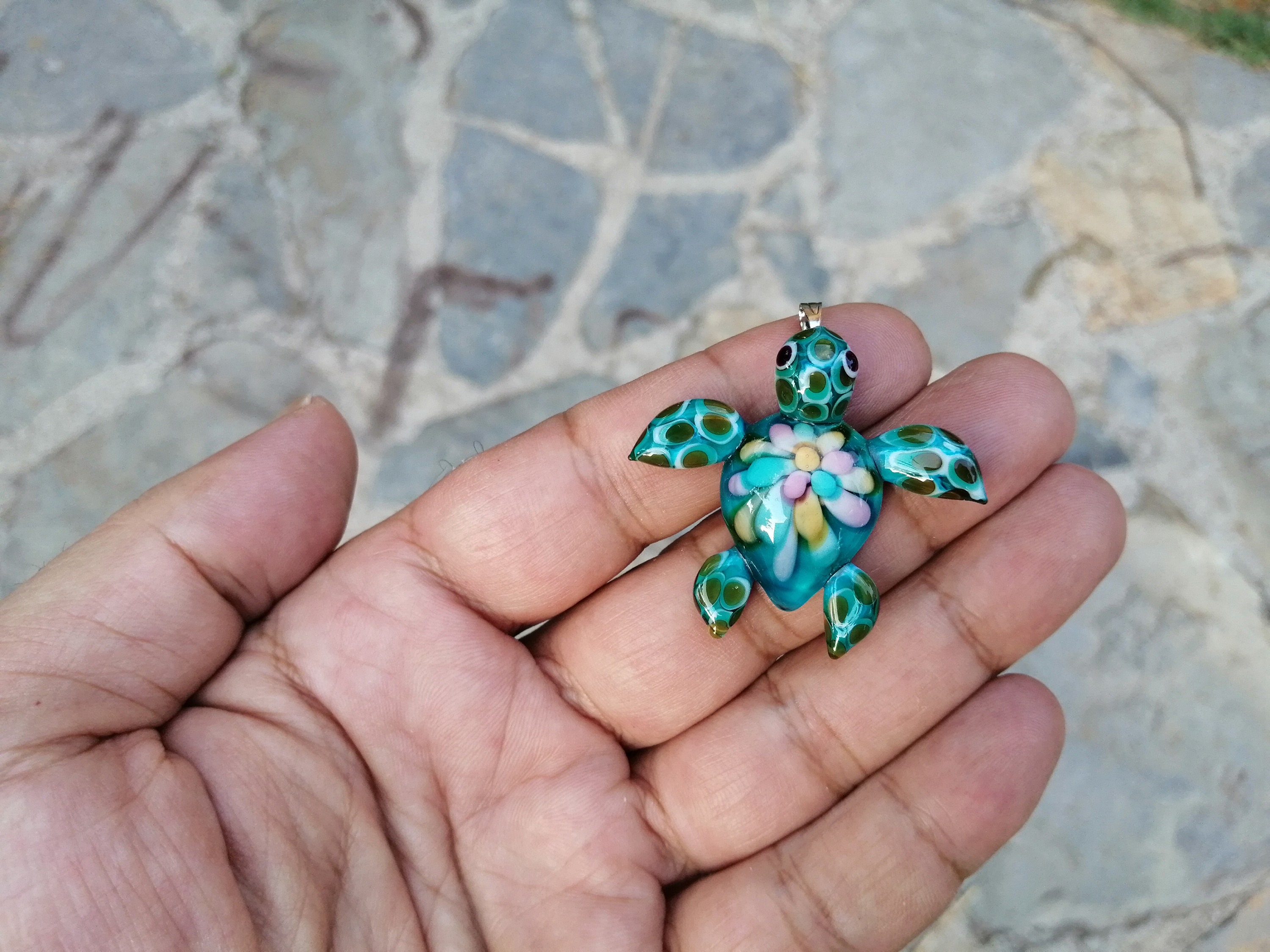 Glass Sea Turtle Pendant Sea Turtle Jewelry Glass Sea - Etsy
